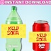 Kelp Soda Can Under the Sea Luau Drink Labels Printable Instant ...