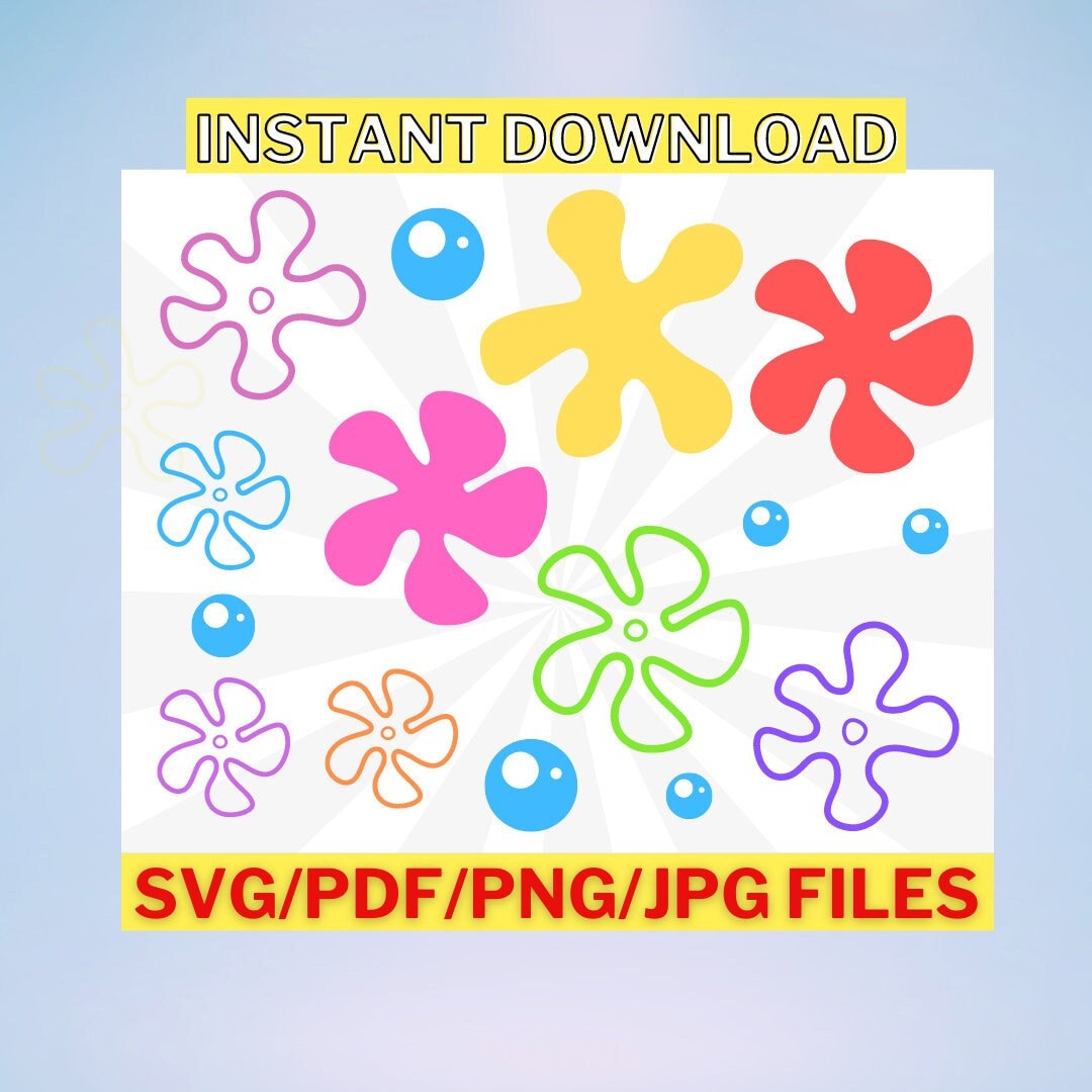 Bikini Bottom Under the Sea Flowers Instant Download Printable Digital ...