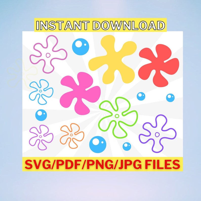 Bikini Bottom Under the Sea Flowers Instant Download Printable File ...