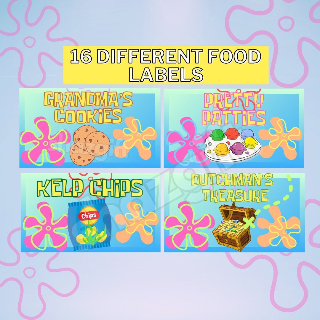 Cartoon Under the Sea 16 Food Tent Labels Dessert Birthday Party Decor ...