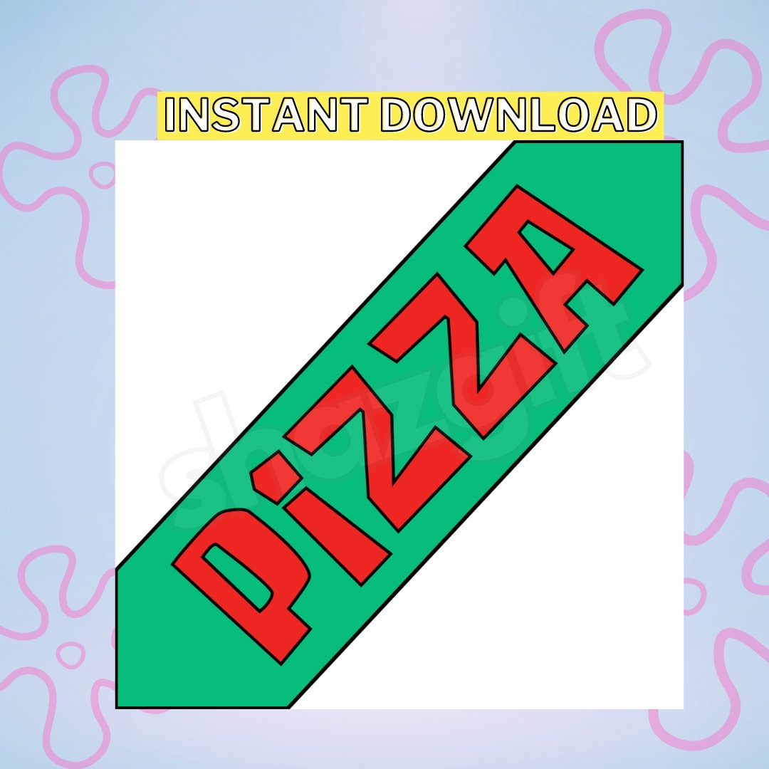 Sponge Bob Krab Large Pizza Box Label Top Sign Birthday Party Decor ...