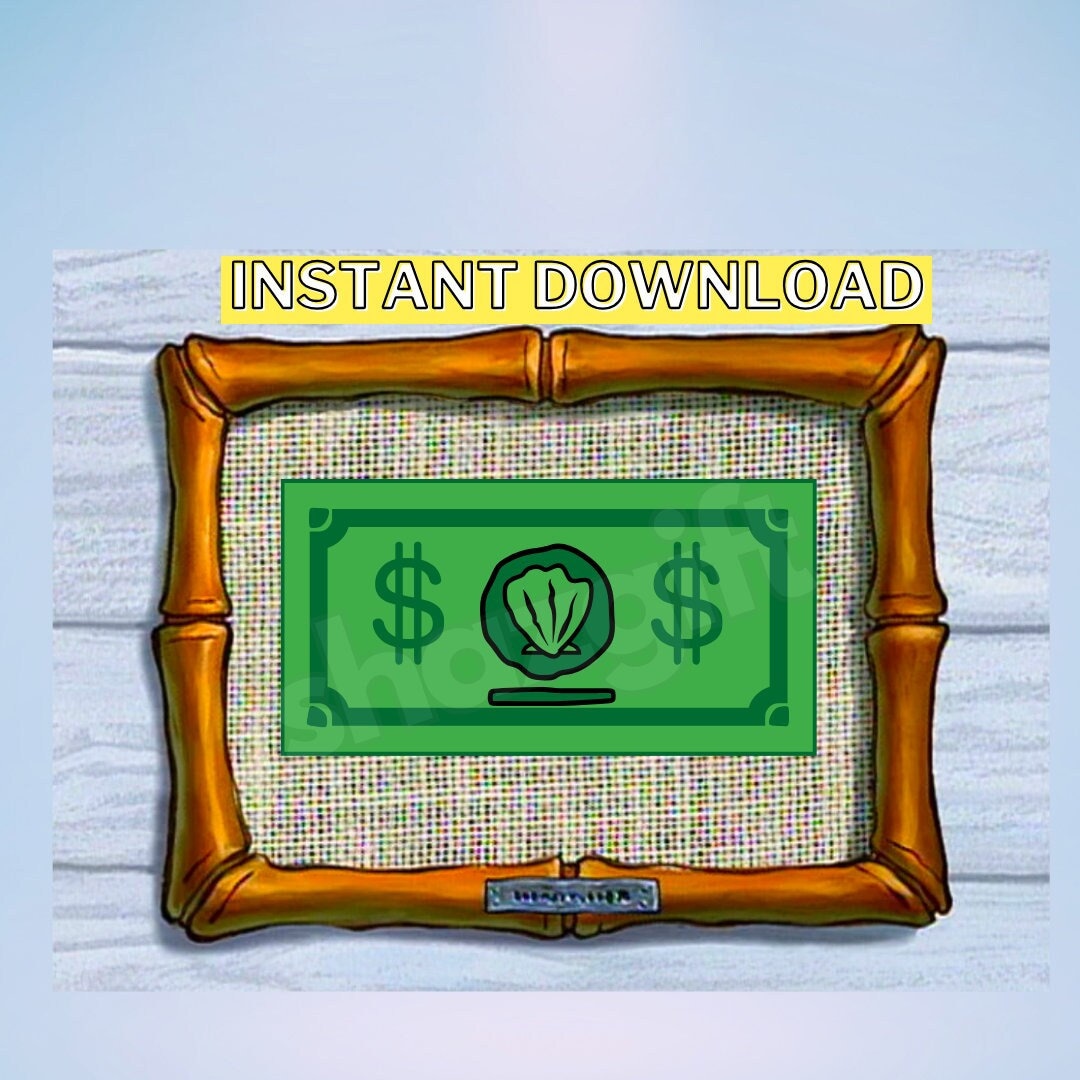 Spongebob Krabs First Dollar Birthday Party Decor Instant Download ...