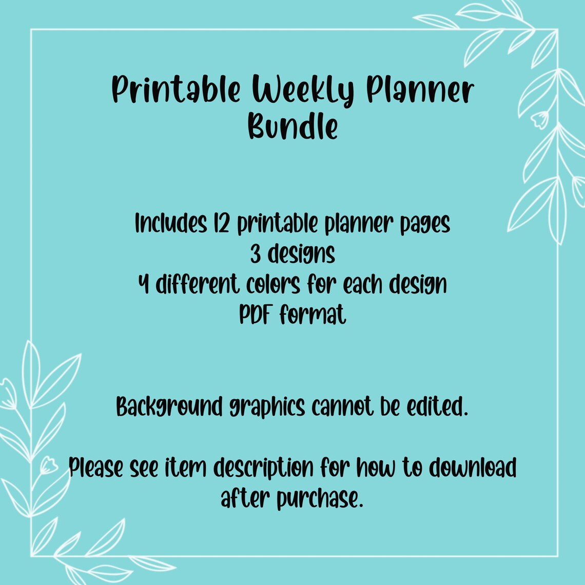 Floral Customizable Printable Weekly Planner Bundle, Printable Weekly ...