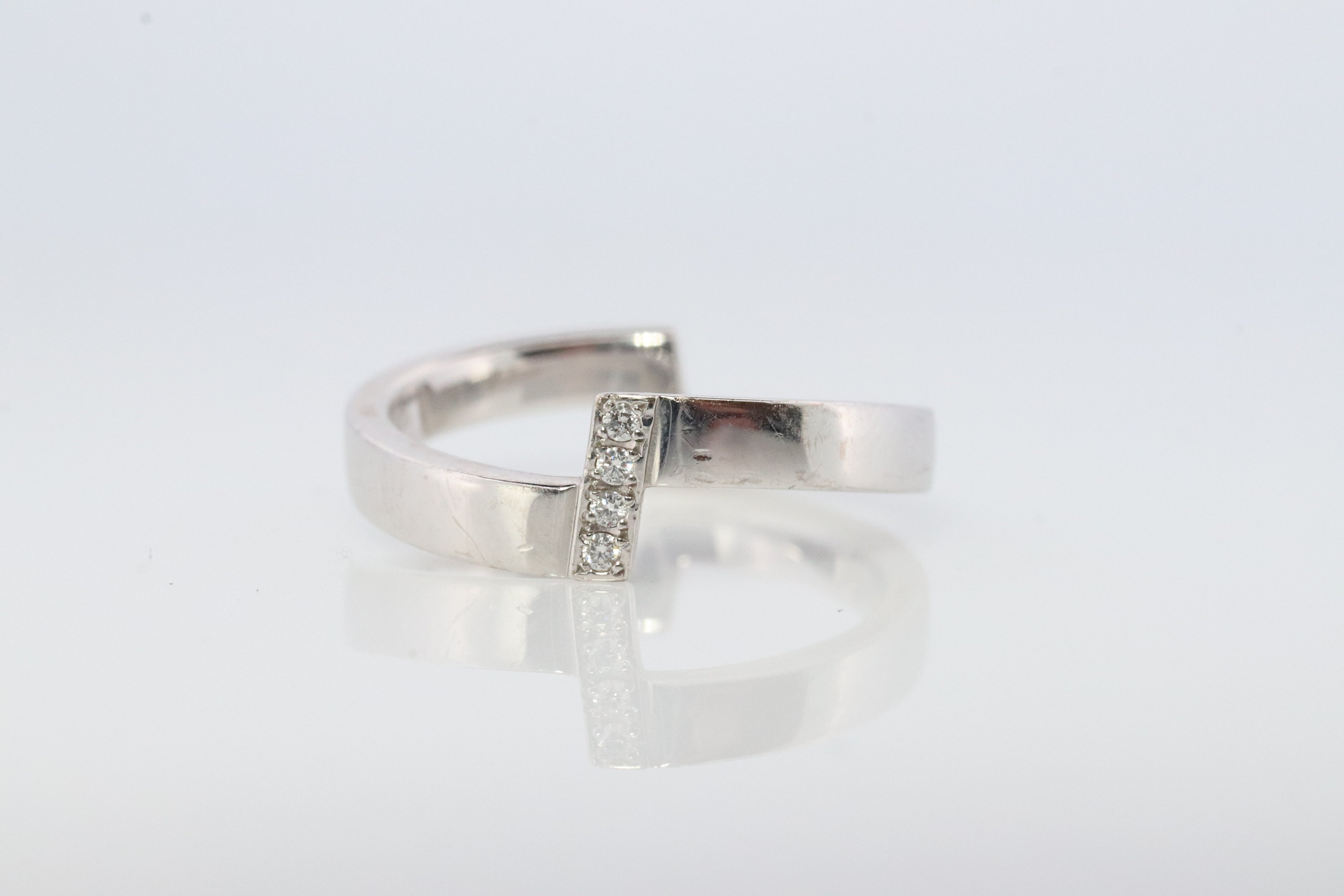 Mikimoto Ring. Vintage 750 Mikimoto Diamond Shifted Ring. Mikimoto ...