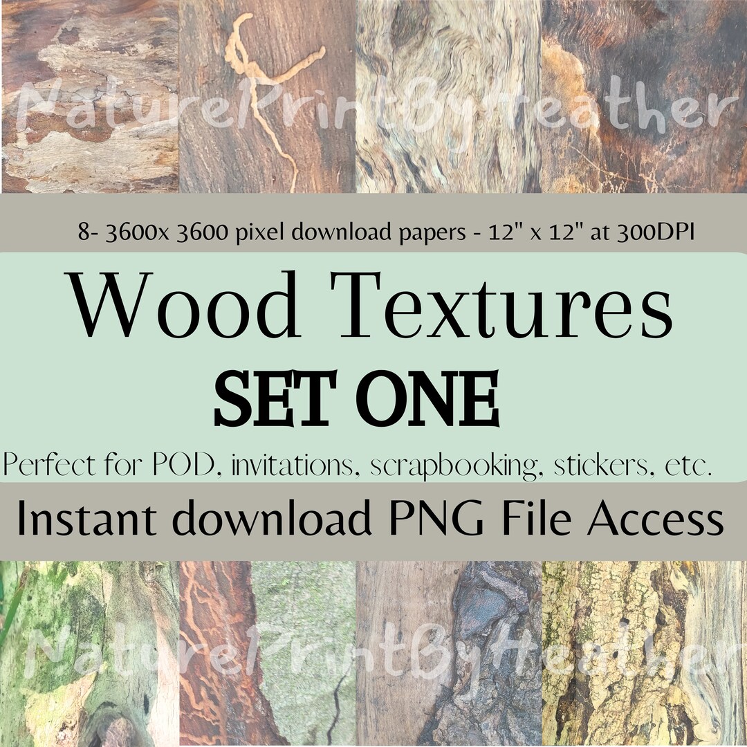 Wood Textures Set One- Rugged Natural Textures of Wood for Scrapbooking ...