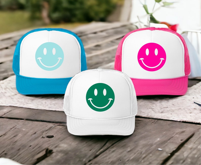 Smiley Faces Trucker Hat, Graduation Matching Hats, Restaurant Crew ...