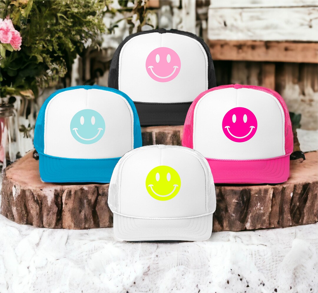 Smiley Faces Trucker Hat, Graduation Matching Hats, Restaurant Crew ...