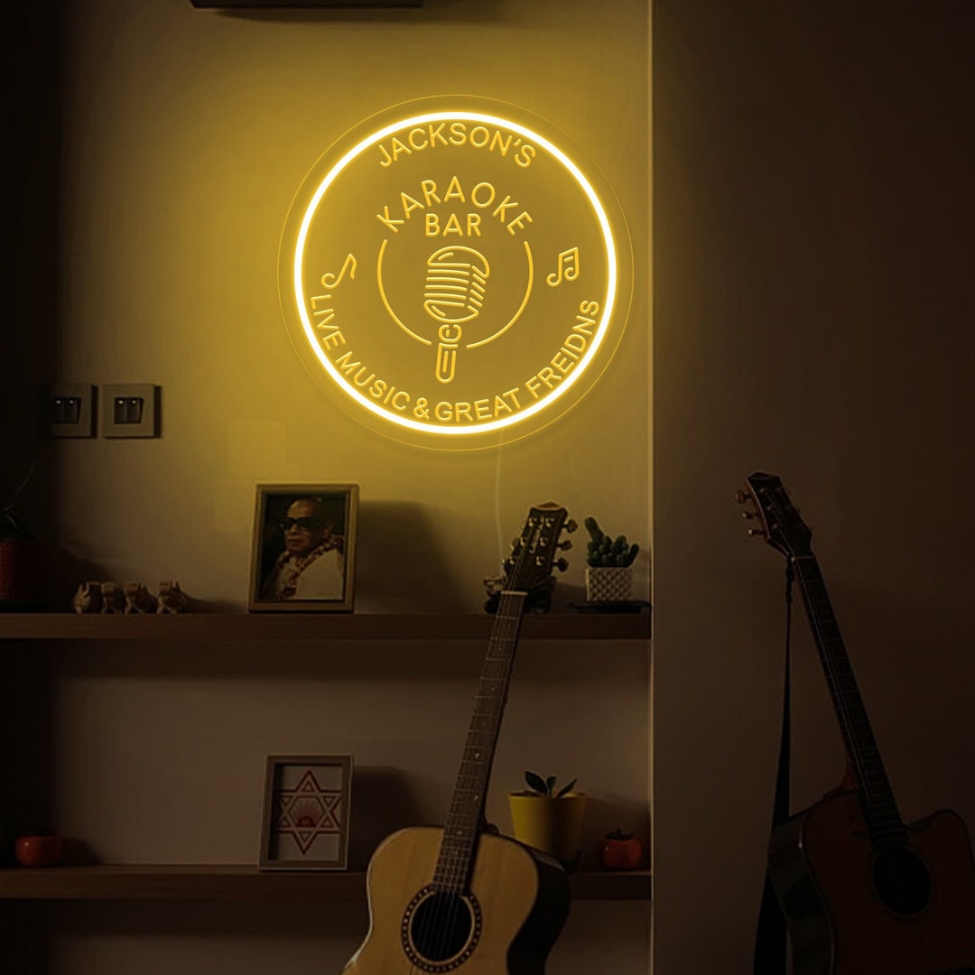 Personalized Neon Karaoke Bar Sign, Custom Neon Sign, Personalized ...