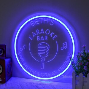 Personalized Neon Karaoke Bar Sign: Custom Music Home Decor - Etsy