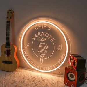 Personalized Neon Karaoke Bar Sign, Custom Neon Sign, Personalized ...