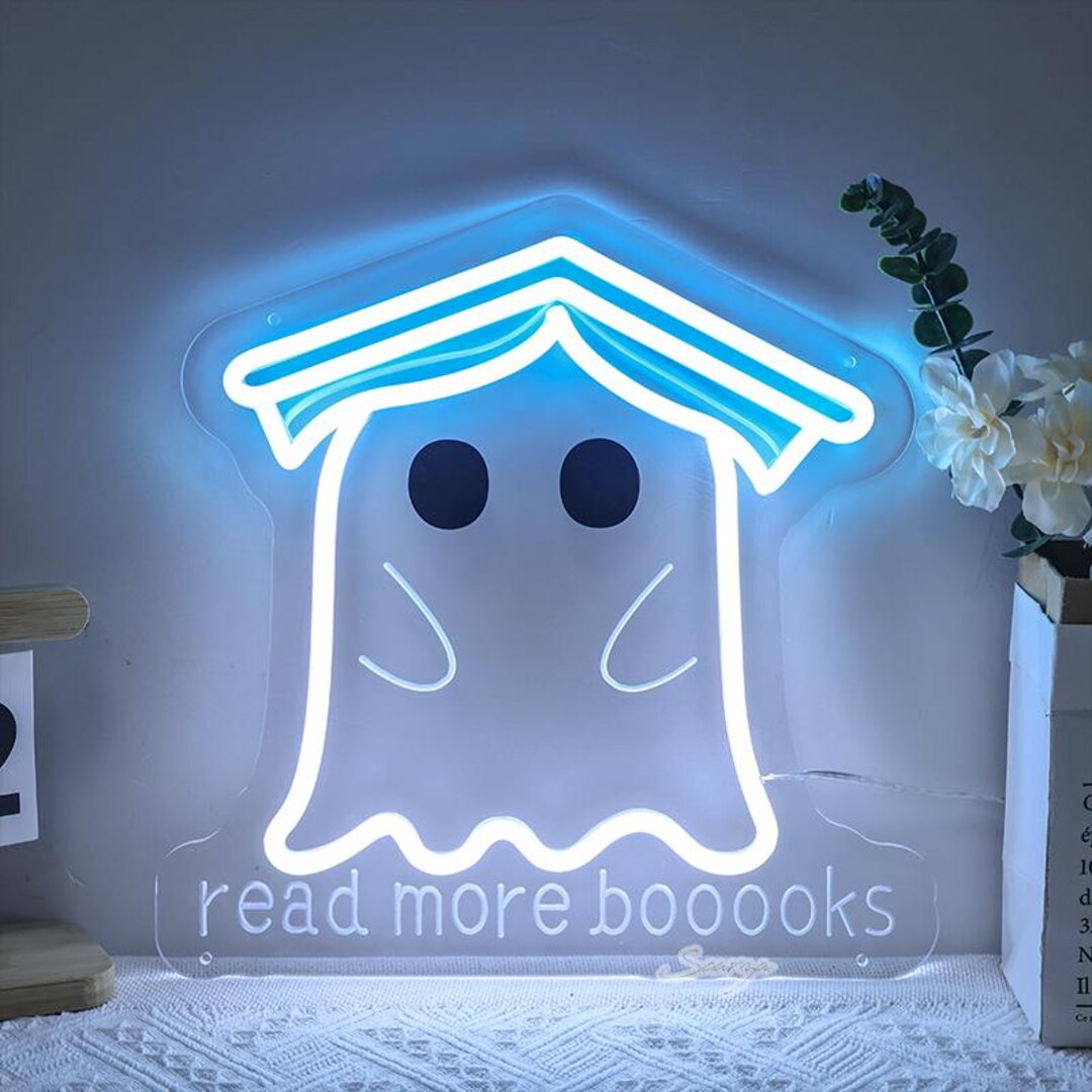 Ghosts Reading Neon Sign,spooky Boo Reading Sign,ghosts Reading Sign ...