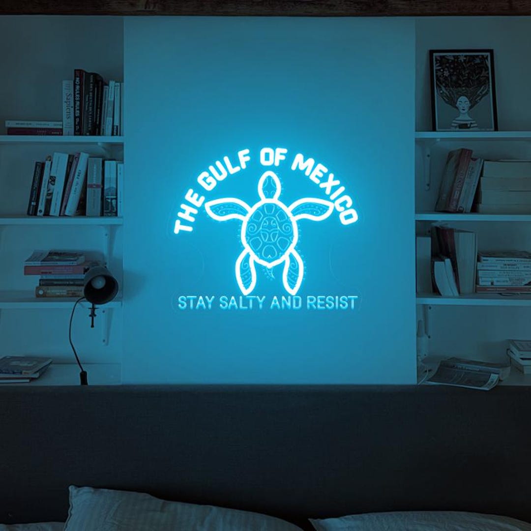 Gulf of Mexico Led Neon Sign, Turtle Neon Light, Stay Salty Wall Decor ...