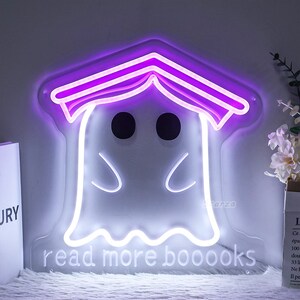 Ghosts Reading Neon Sign,spooky Boo Reading Sign,ghosts Reading Sign ...