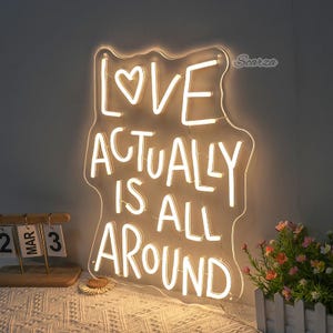 Love Actually Neon Sign: Heart Valentine Retro Decor - Etsy