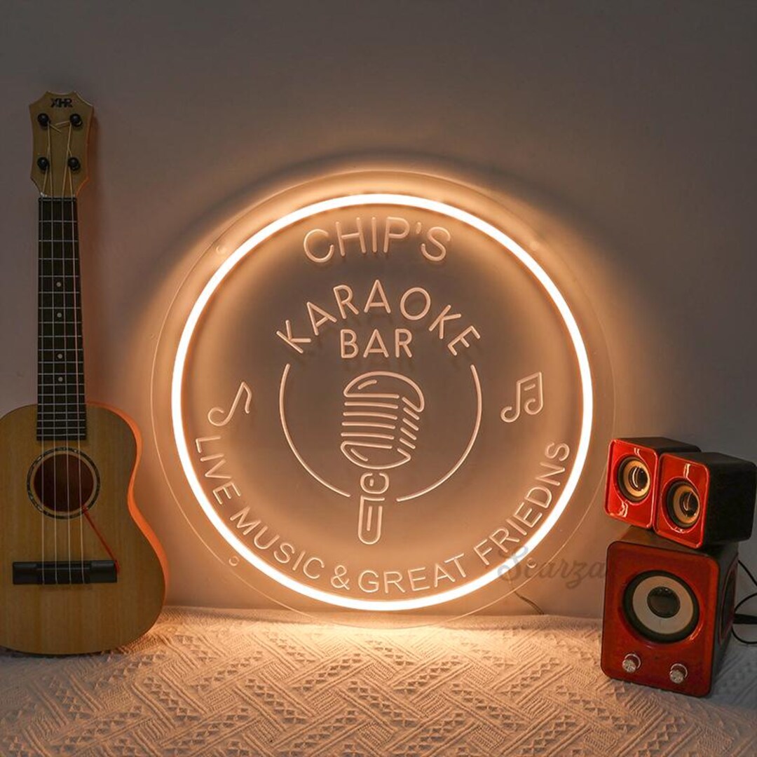 Personalized Neon Karaoke Bar Sign, Custom Neon Sign, Personalized ...