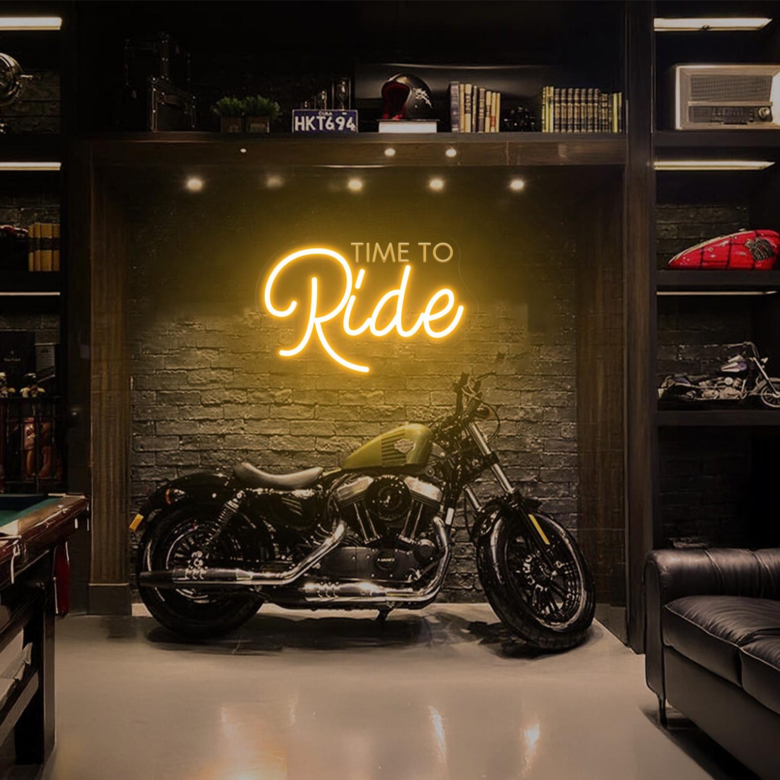 Time to Ride Neon Sign: Motorcycle Garage Decor - Etsy