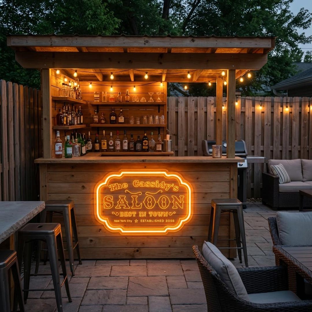 Custom Saloon Bar LED Neon Sign: Personalized Western Decor,gift for ...