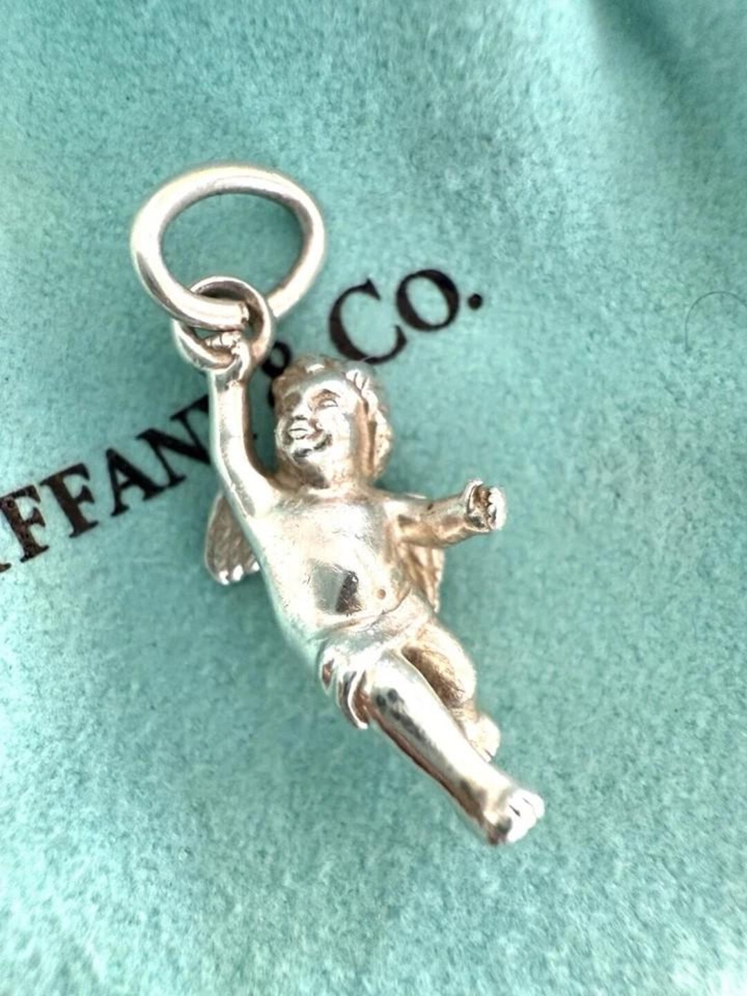 Very Rare Tiffany & Co. Sterling Silver Cherub Charm for Necklace or ...