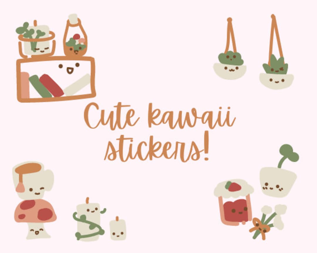 Cute Kawaii Aesthetic Digital Stickers for Canva 10 Count Vector Files ...