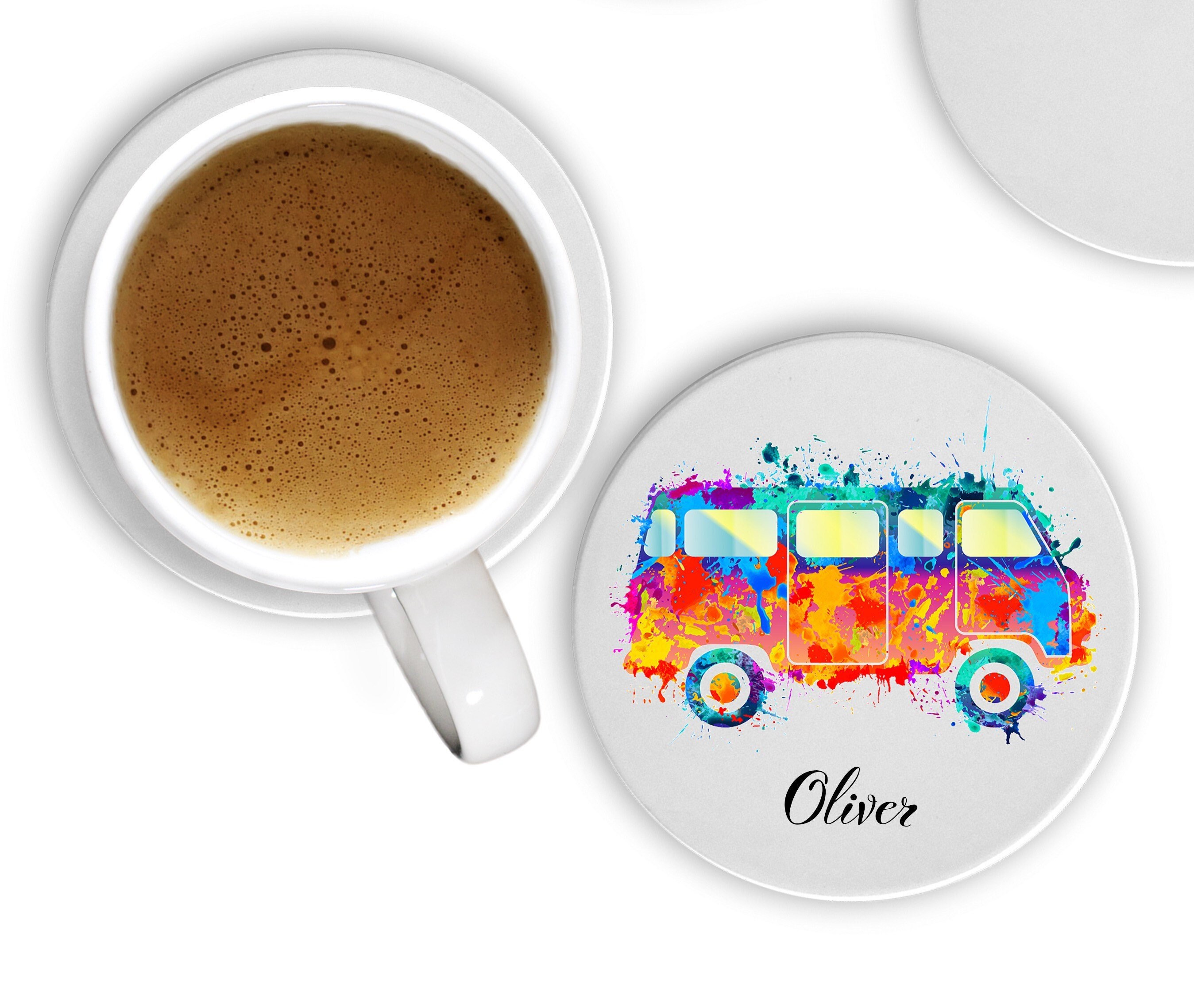 Personalised Caravan Ceramic Mug | Personalised Coaster | Mdf Coaster ...