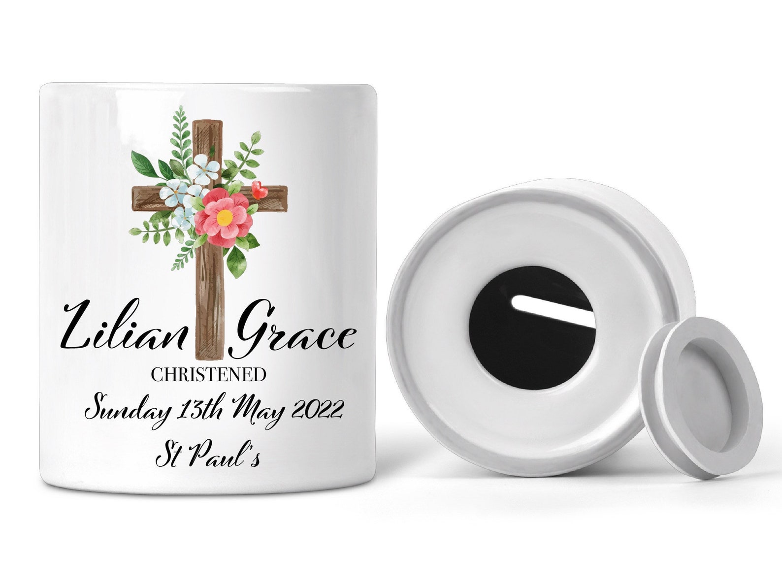 Personalised Money Box | Christening Money Box | Christening Keepsake ...