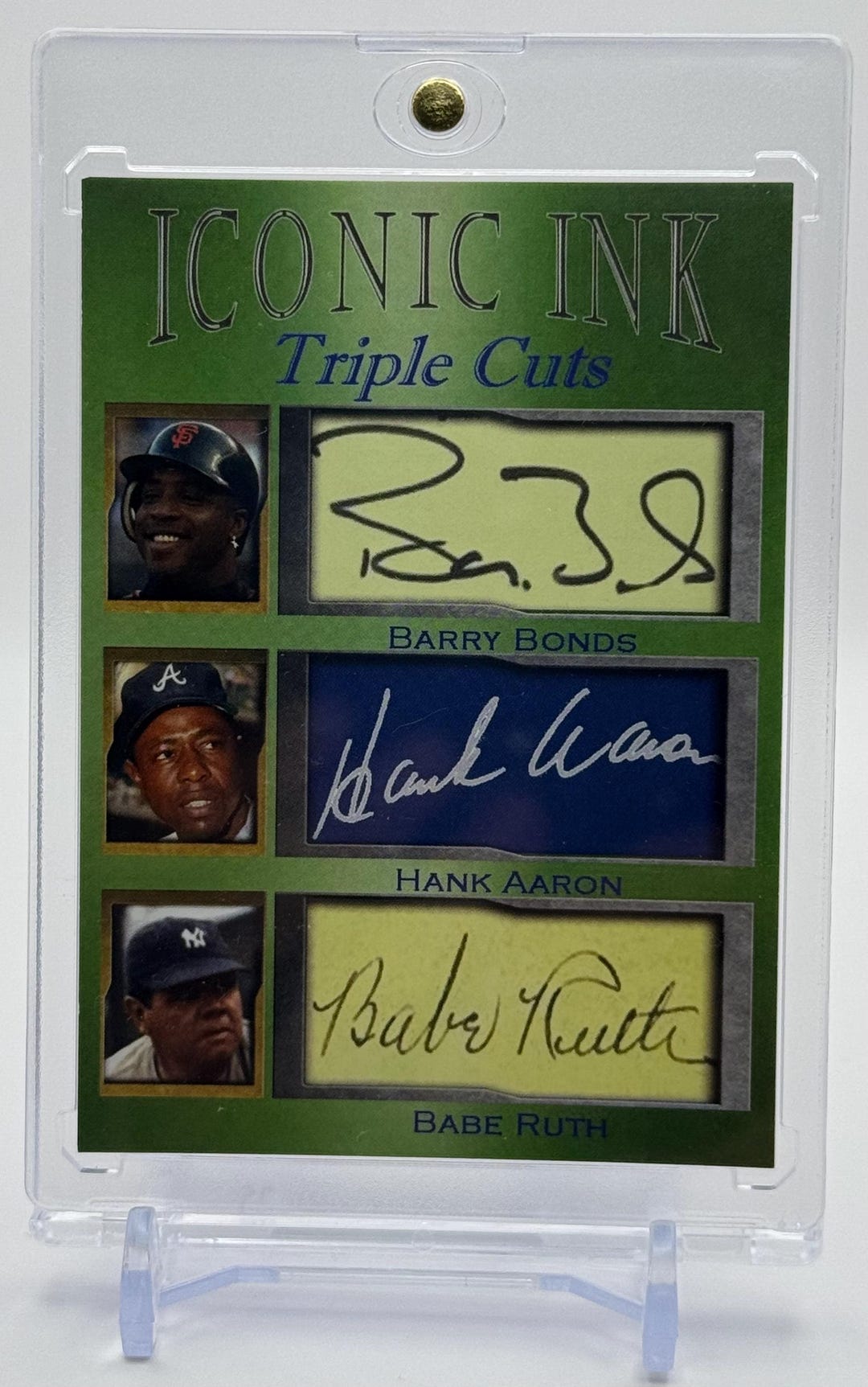 Iconic Ink Triple Cuts Barry Bonds, Hank Aaron & Babe Ruth Facsimile ...