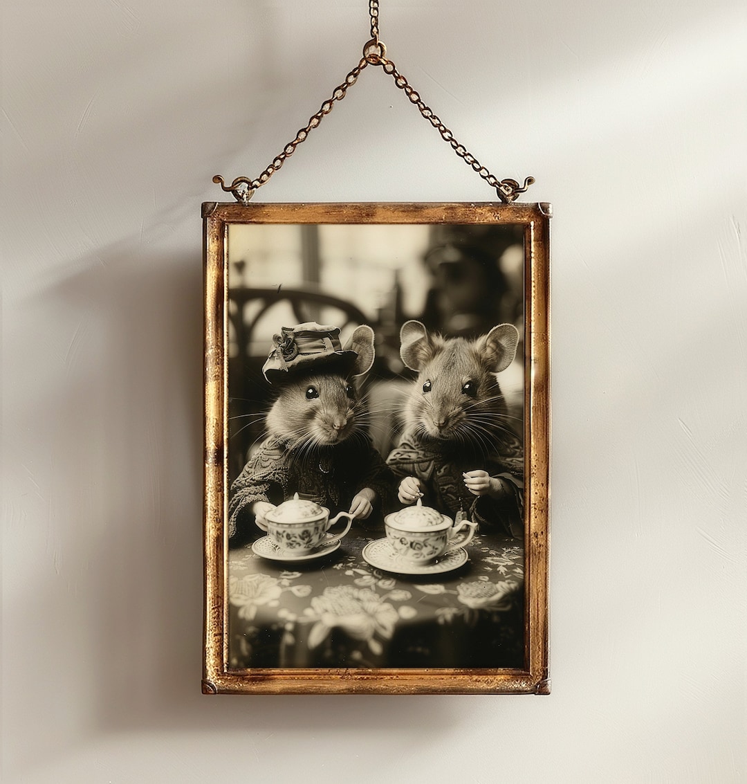 Victorian Rats Tea Party, Vintage Poster, Digital Art Poster Print ...