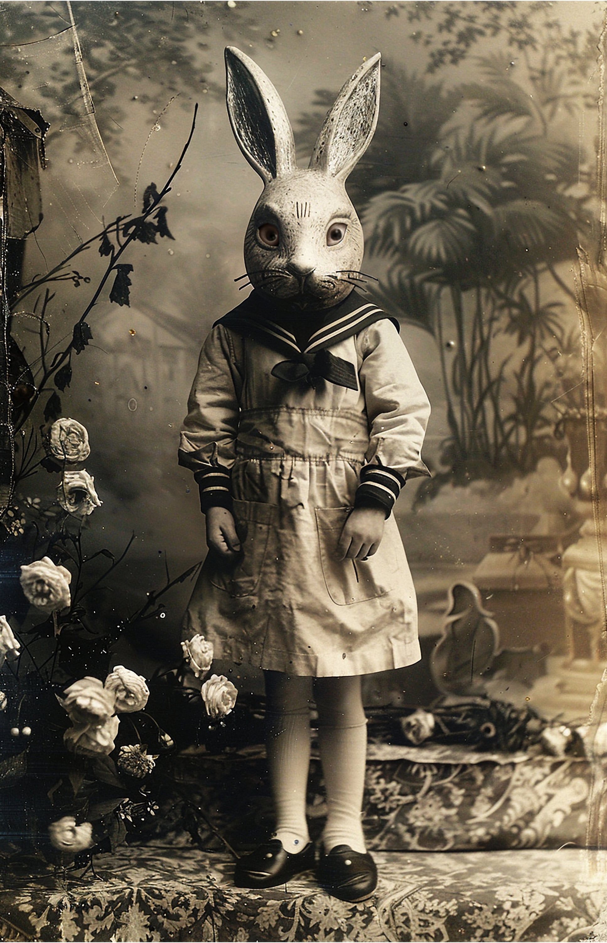 Odd Victorian Easter Bunnie Rabbit, Creepy Victorian Gothic Photograph ...