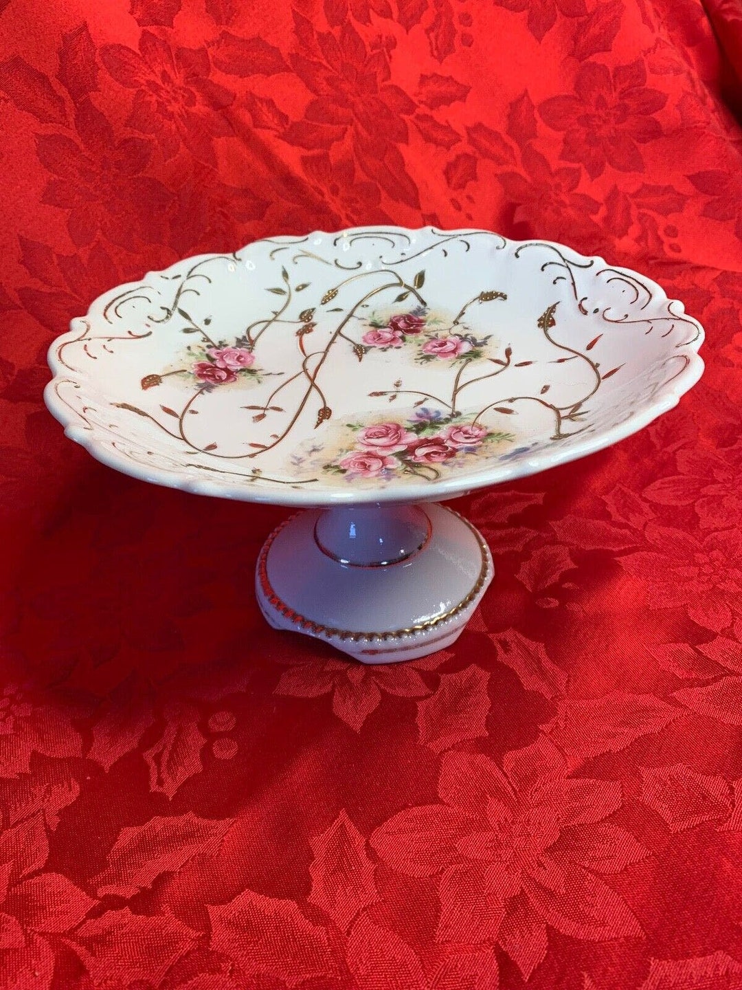 Vintage Kalk Porcelain Pedestal Serving Dish Crossed Arrows #7440 - Etsy