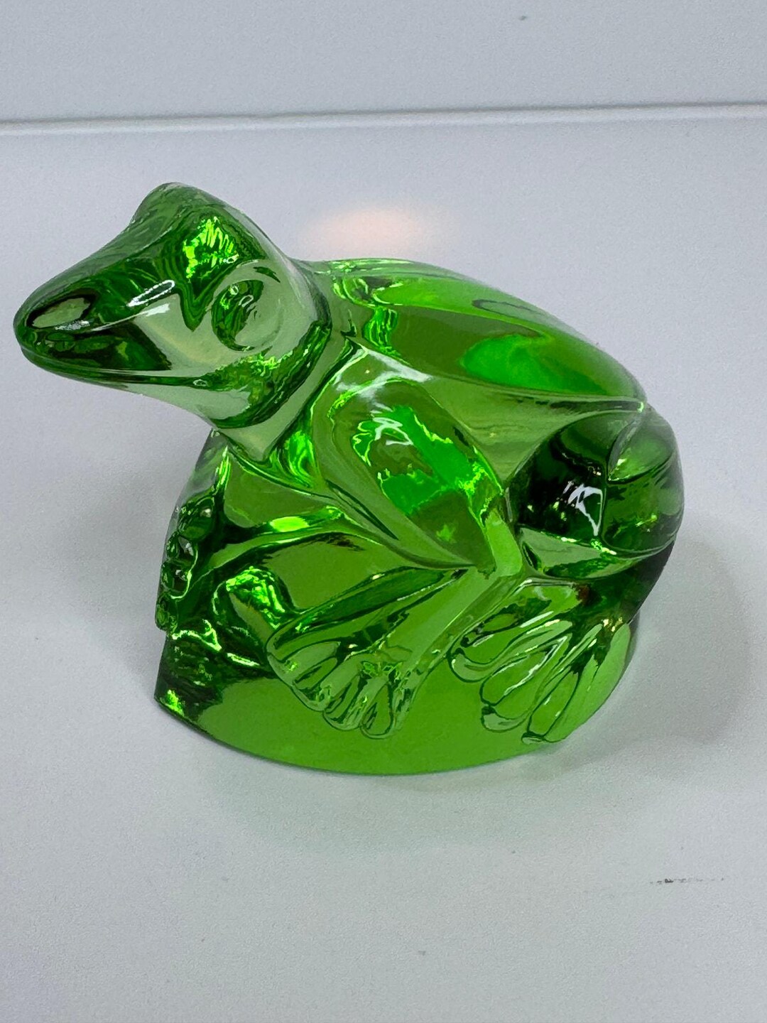 Moser Green Glass Frog Figurine Paperweight - Etsy