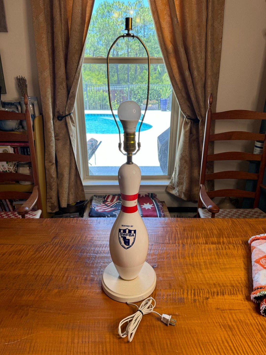 Working 1993 AMF SWFBA Florida State Championship Bowling Pin Lamp Pat ...