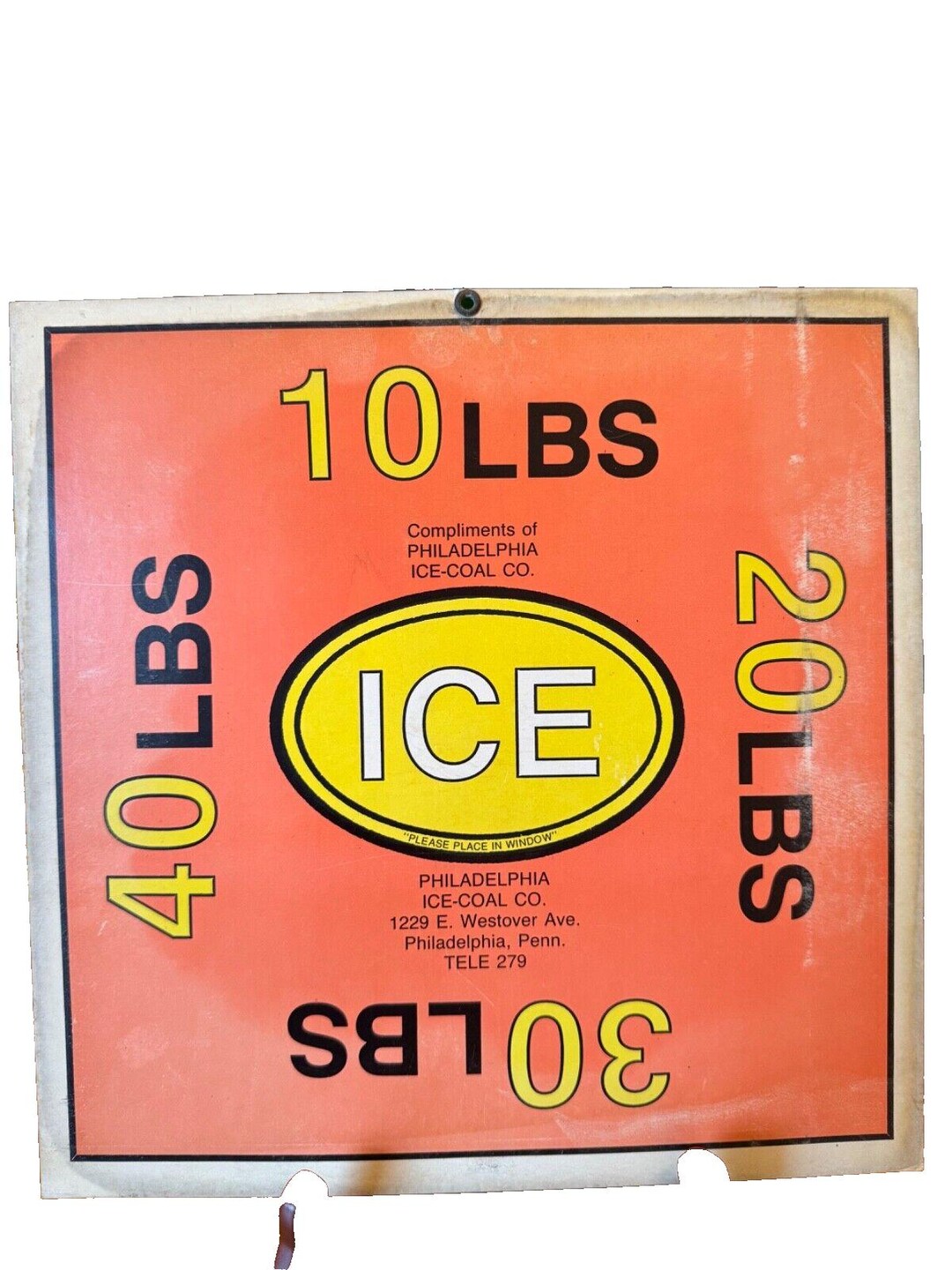 Early Advertising Sign - PHILADELPHIA Ice & Coal Co. Delivery ...