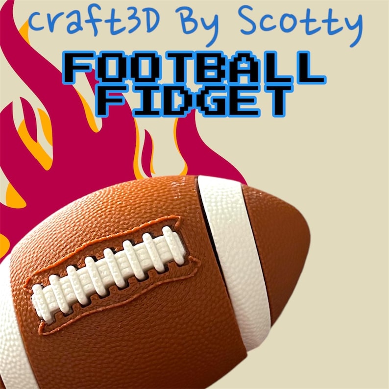 3D Printed Custom Football Fidget | Personalized Team Colors & Names ...