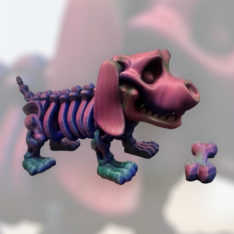 3D Printed Fully Articulated Skeleton Dachshund - Bonez | 3D Printed ...