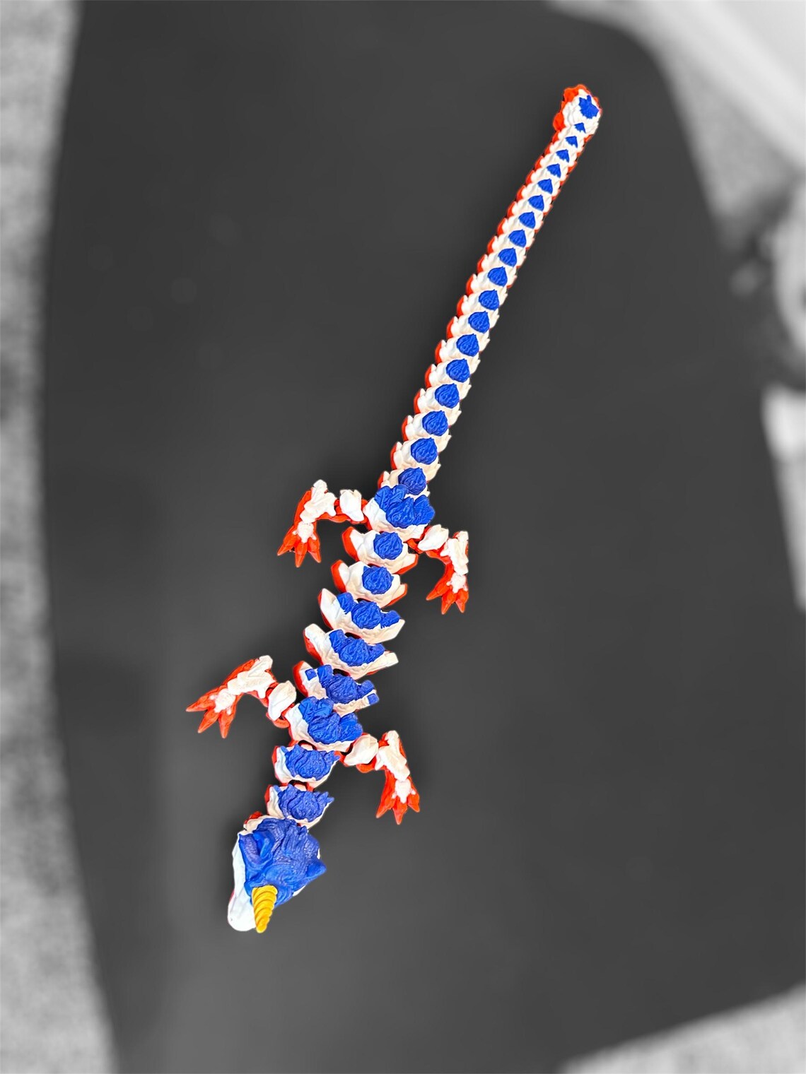3D Printed Fully Articulated Red, White, and Blue Patriot Dragon ...