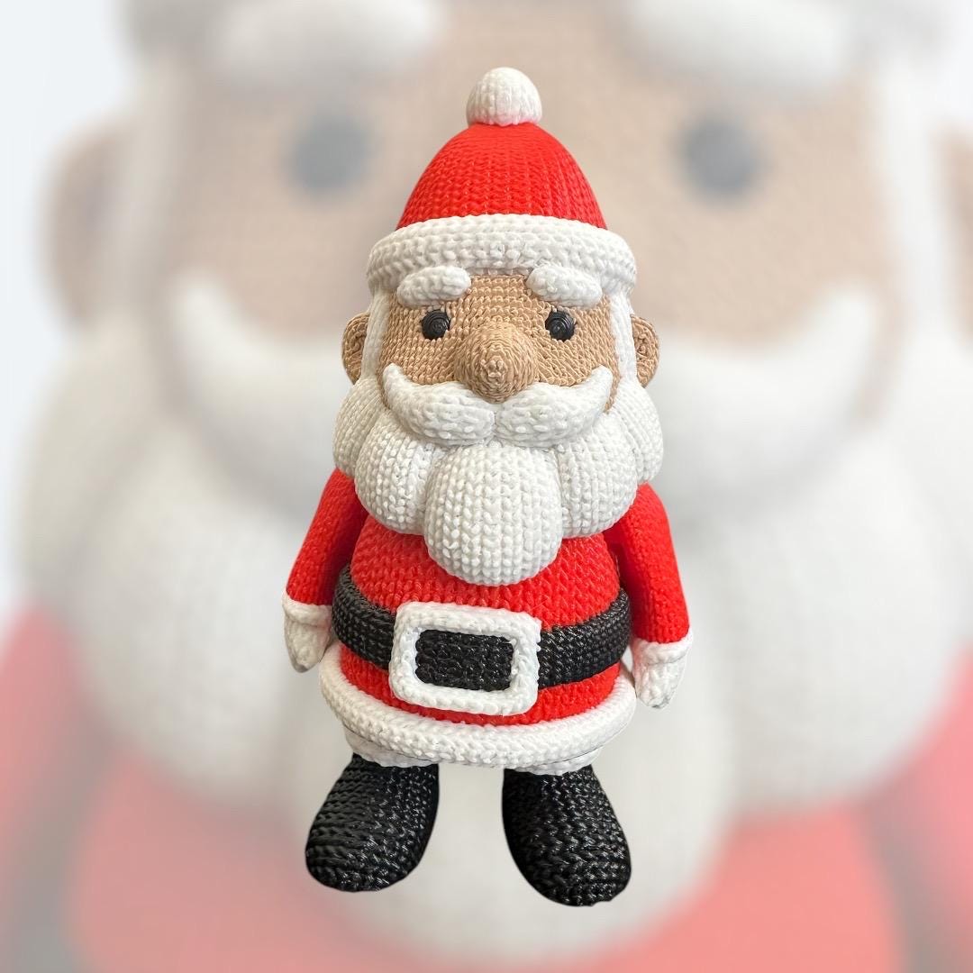 Fully Articulated 3D Printed Santa Knitted Look Holiday Decoration ...