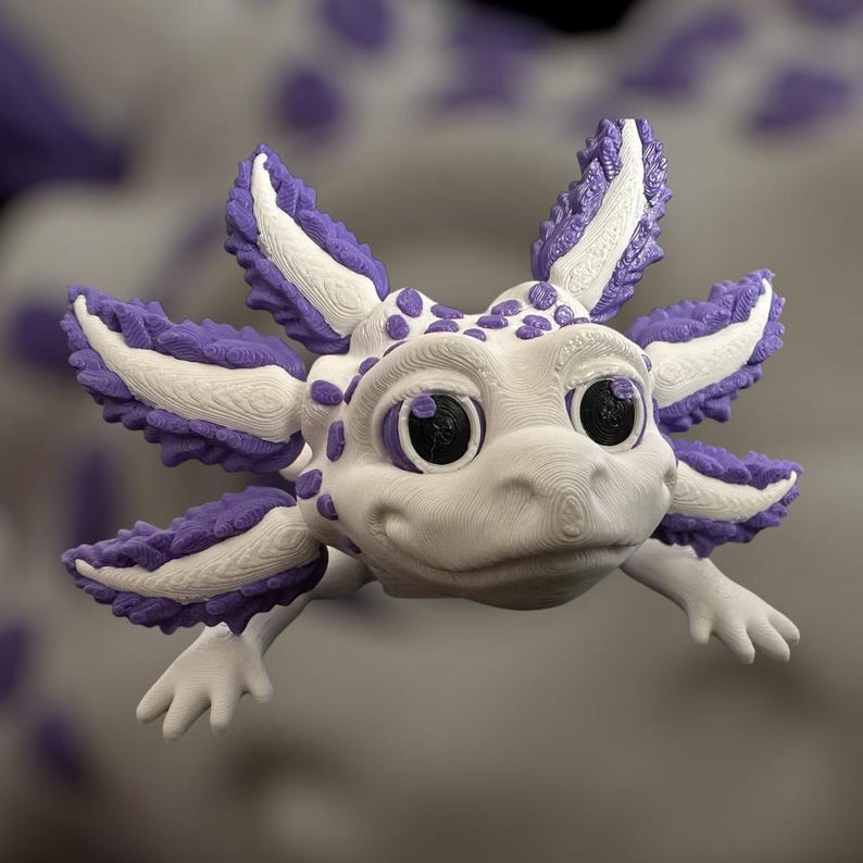 3d-printed Fully Articulated Axolotls Customizable Collectible Figures ...