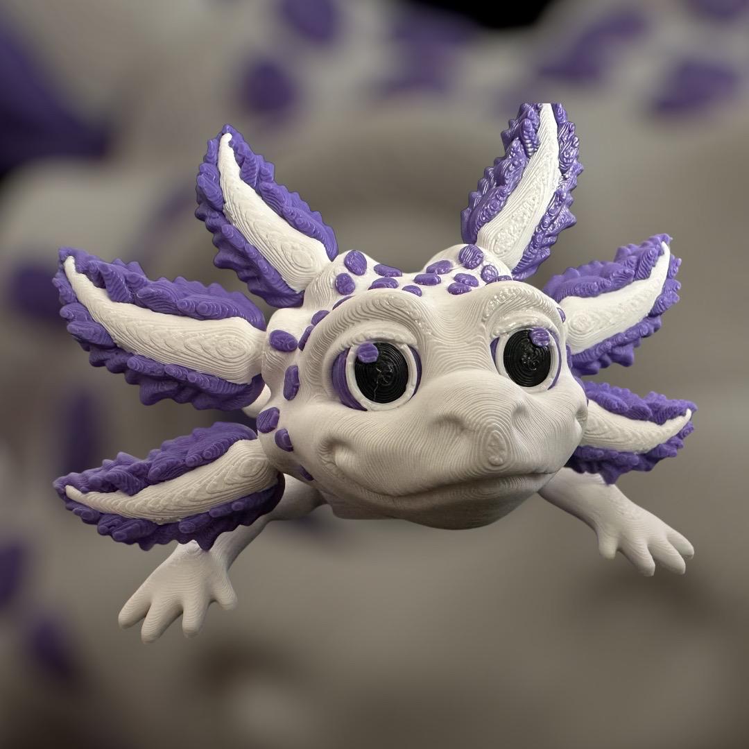 3d-printed Fully Articulated Axolotls Customizable Collectible Figures ...