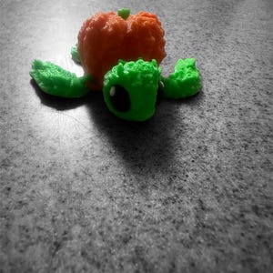 3D Printed Fully Articulated Turtle With Pumpkin Shell | Whimsical ...