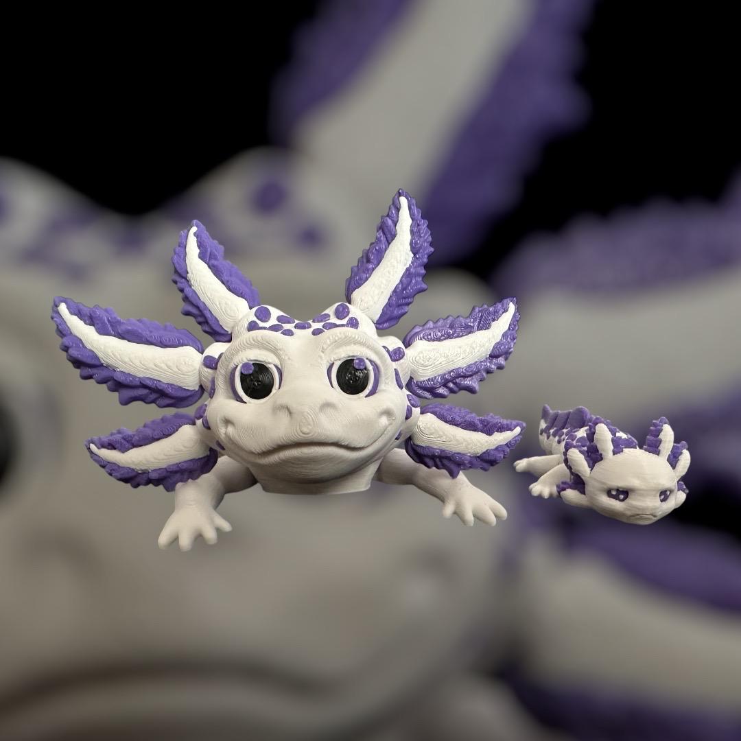 3d-printed Fully Articulated Axolotls Customizable Collectible Figures ...