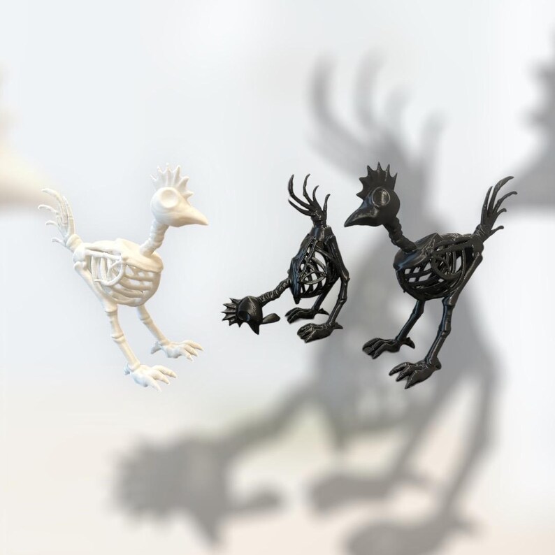 3D Printed Skeleton Chicken Boneclucker Handcrafted Halloween Decor ...