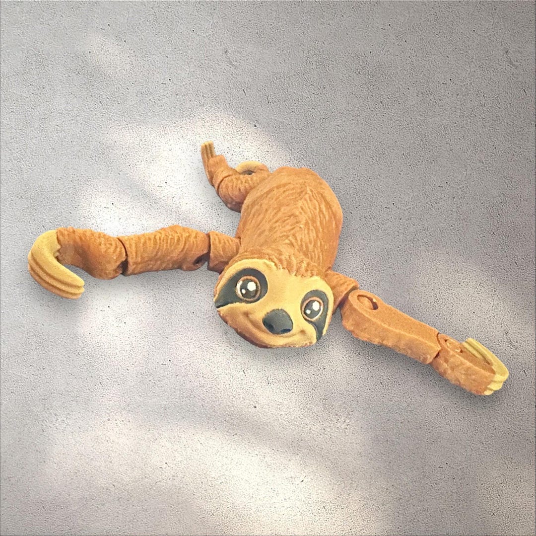 3D Printed Sloth – Fully Articulated Hanging Fidget Toy With Optional ...