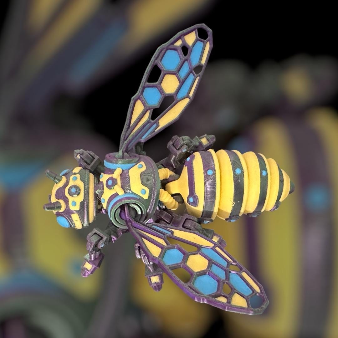 Cyber Bee: Fully Articulated 3D Printed Robot Bug With Wings | Unique ...