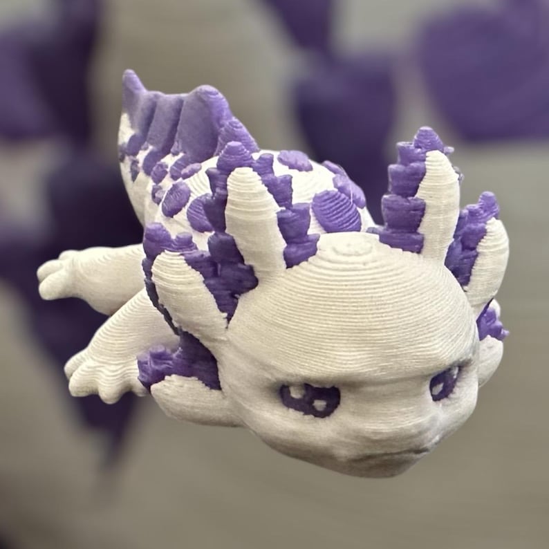 3d-printed Fully Articulated Axolotls Customizable Collectible Figures ...