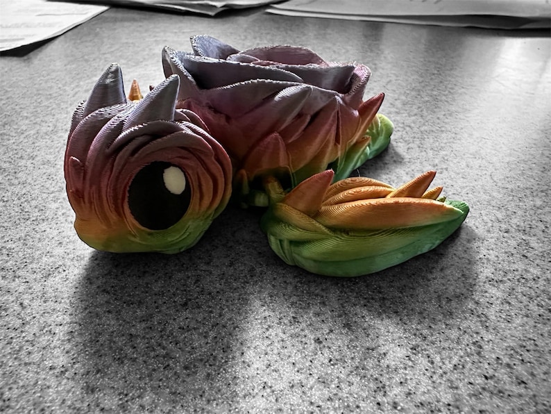 Rose Turtle: Fully Articulated 3D Printed Rainbow Turtle With Floral ...