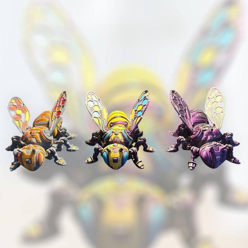 Cyber Bee: Fully Articulated 3D Printed Robot Bug With Wings | Unique ...
