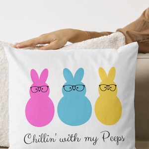 Chillin With My Peeps, Nerd Bunnies With Glasses Digital File - Svg ...