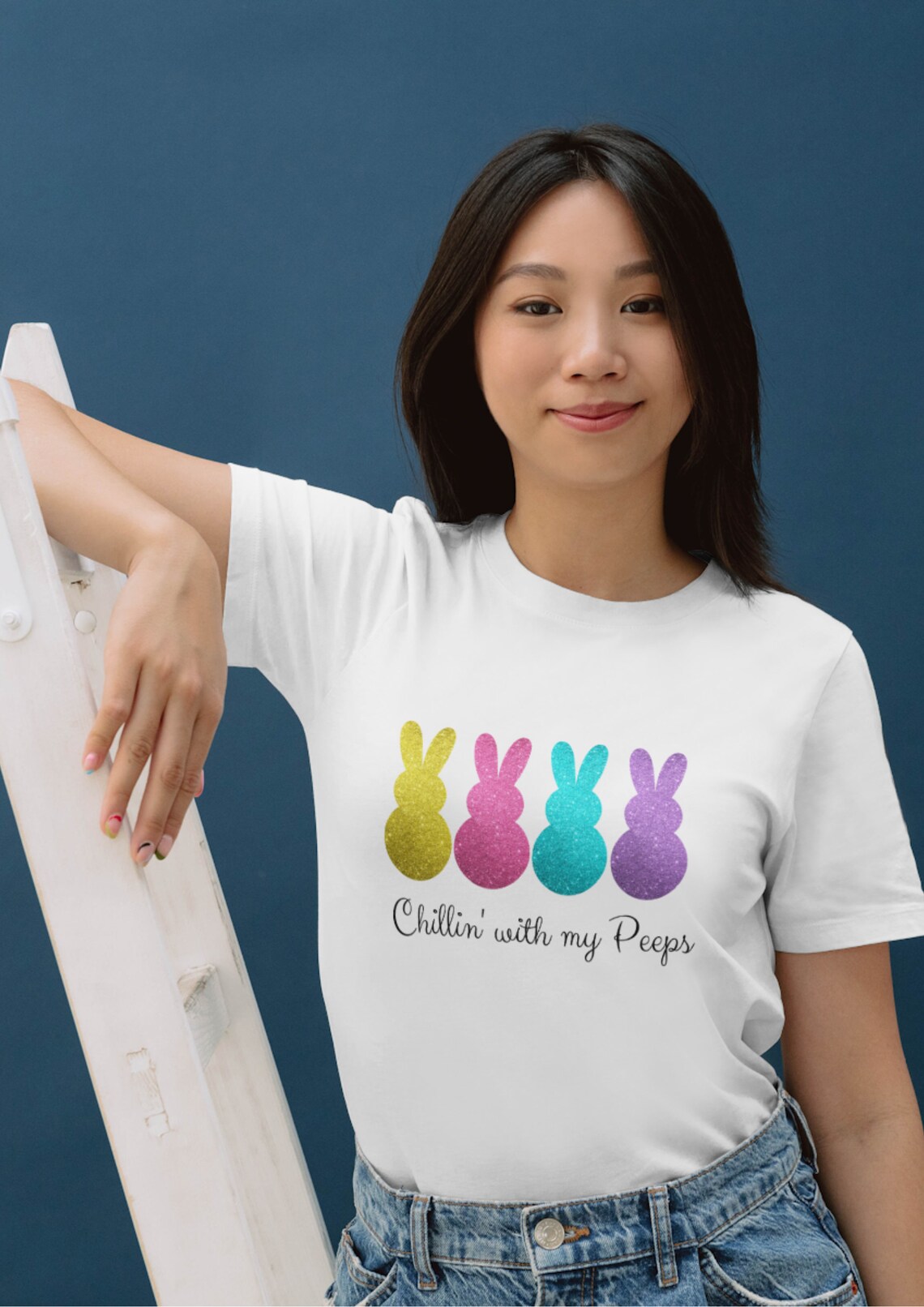 Chillin With My Peeps, Glitter Bunnies Digital File - Svg, Png, Jpg ...