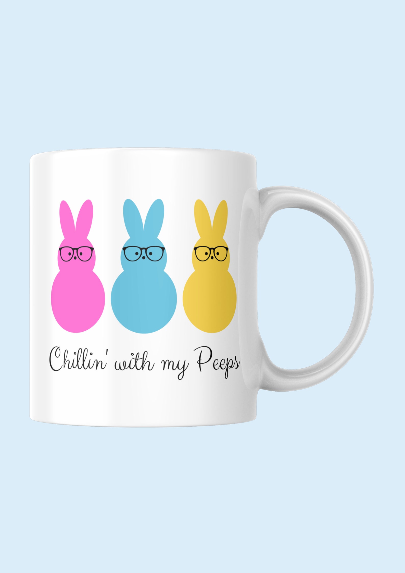 Chillin With My Peeps, Nerd Bunnies With Glasses Digital File - Svg ...