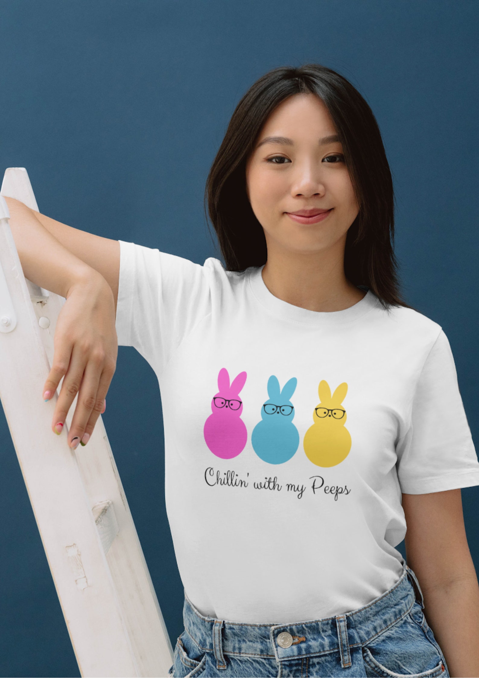 Chillin With My Peeps, Nerd Bunnies With Glasses Digital File - Svg ...